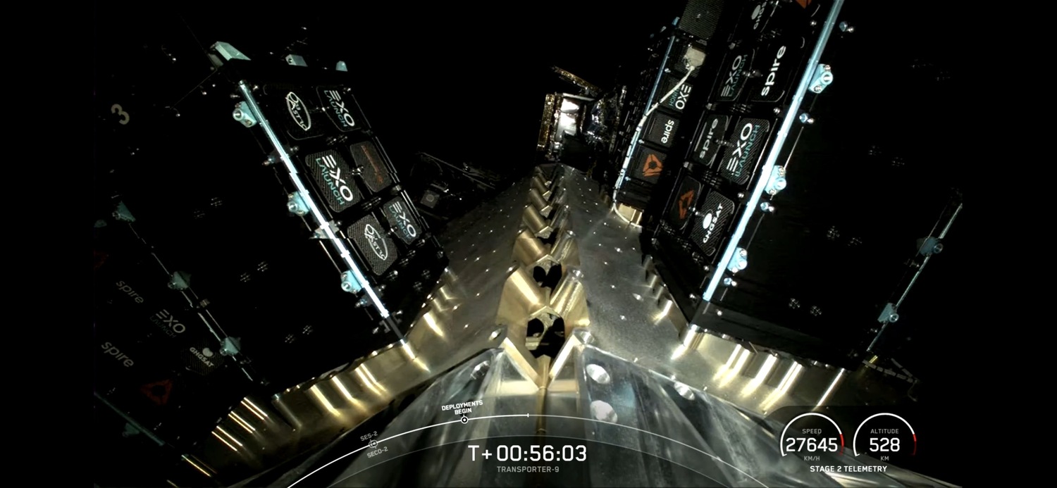 Transporter-9 Launches Payload for Planet, D-Orbit, SpaceIn and others